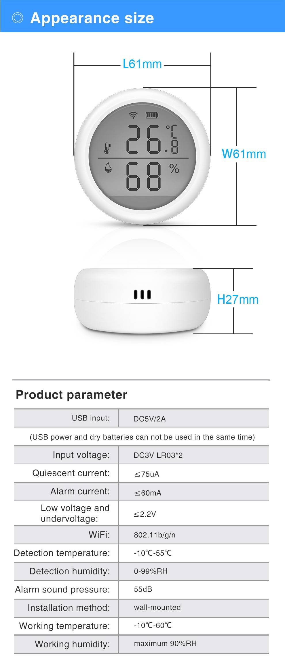 ტემპერატურისა და ტენიანობის WiFi სენსორი